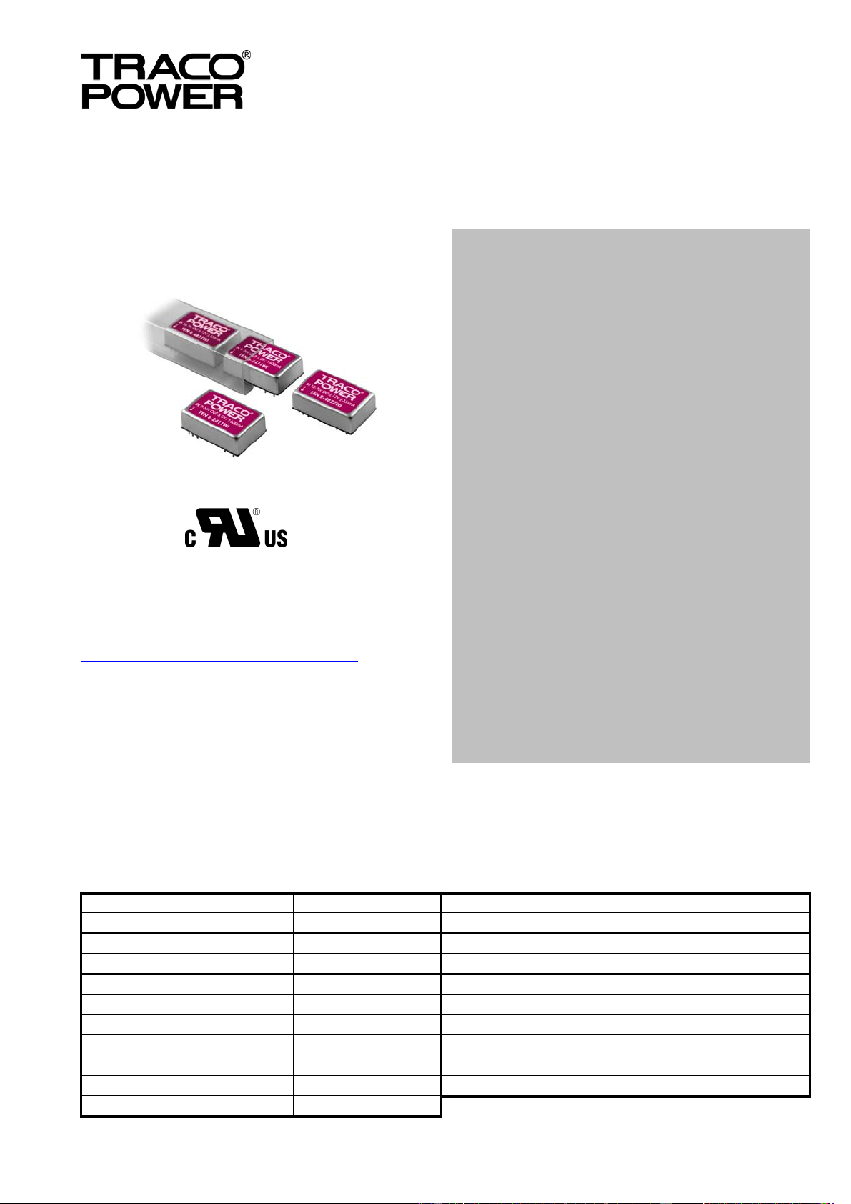 TEN 8-2422WI Application Note Traco Electronic | 1/1 Pages - AiPCBA